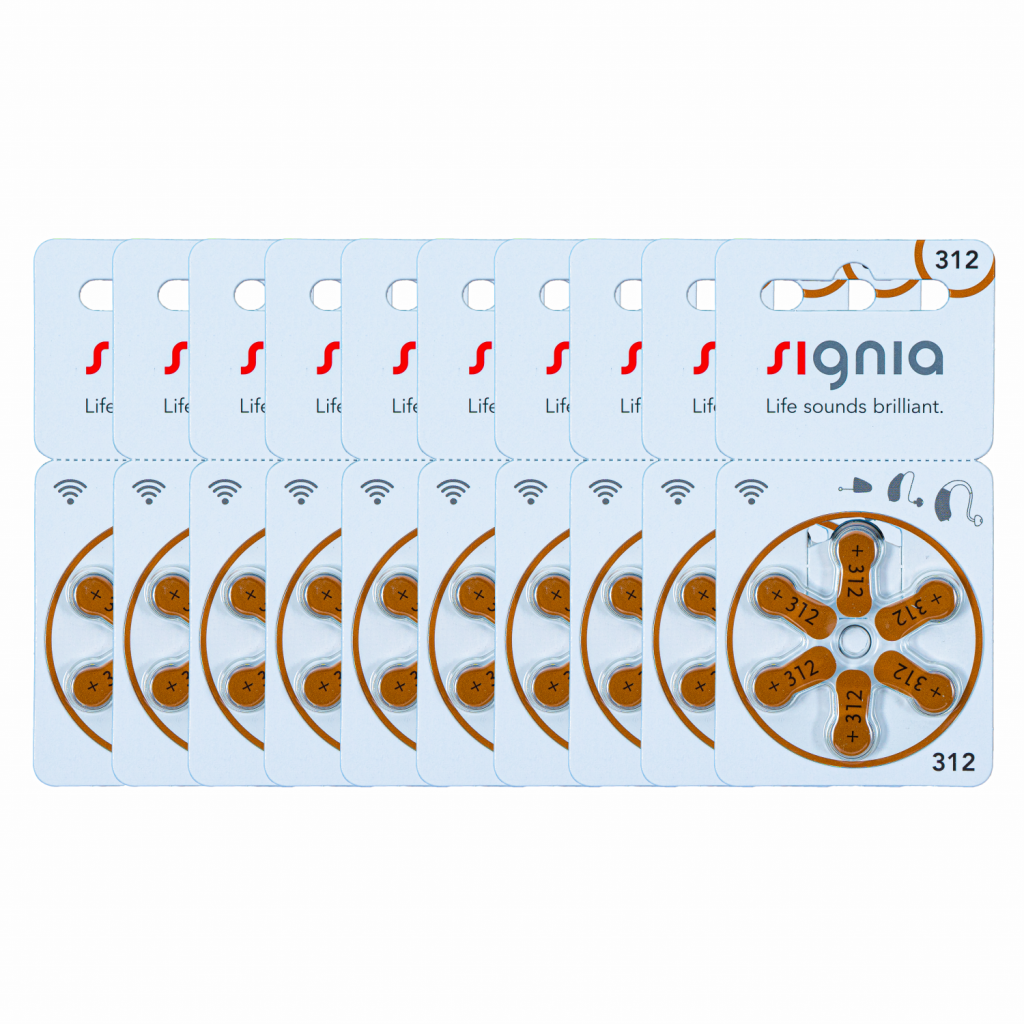 Buy Signia hearing aid batteries Size 312 | Pack of 10 strips