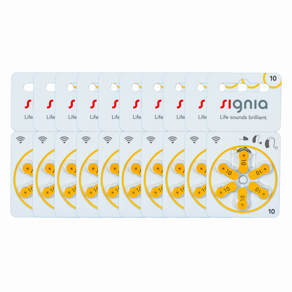 Buy Signia hearing aid batteries Size 10 | Pack of 10 strips