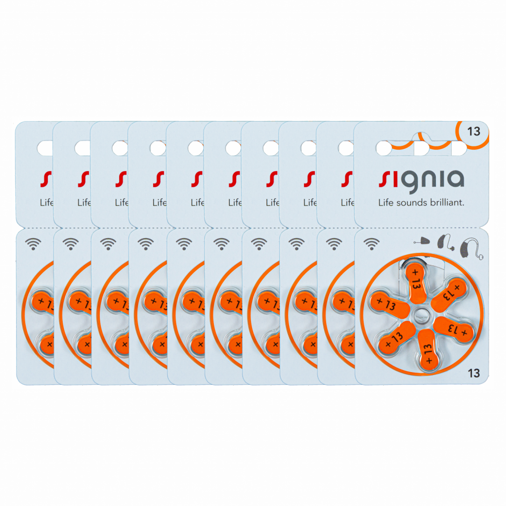 Buy Signia hearing aid batteries Size 13 | Pack of 10 strips